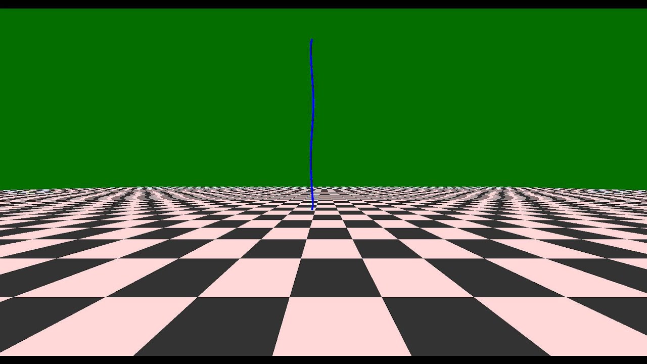 Discrete Elastic Rods, demo 7 (softer spring) - YouTube