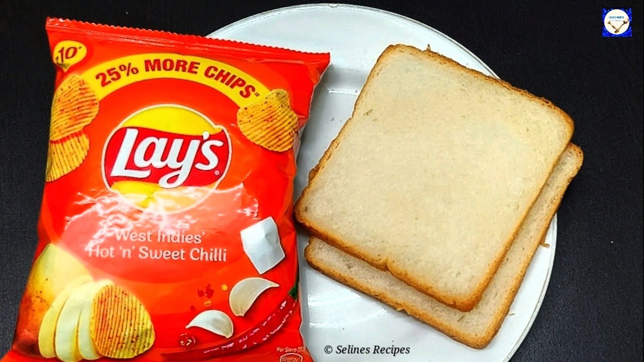 Bread & Lays Recipe |5 minutes Recipe | Quick Evening Snack Recipe ...