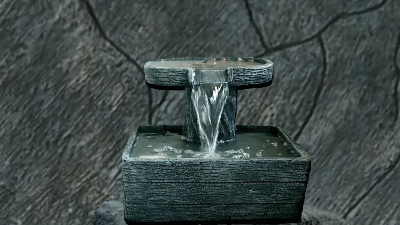 Simple Waterfall Fountain Idea // Tabletop Water Fountain Making at ...