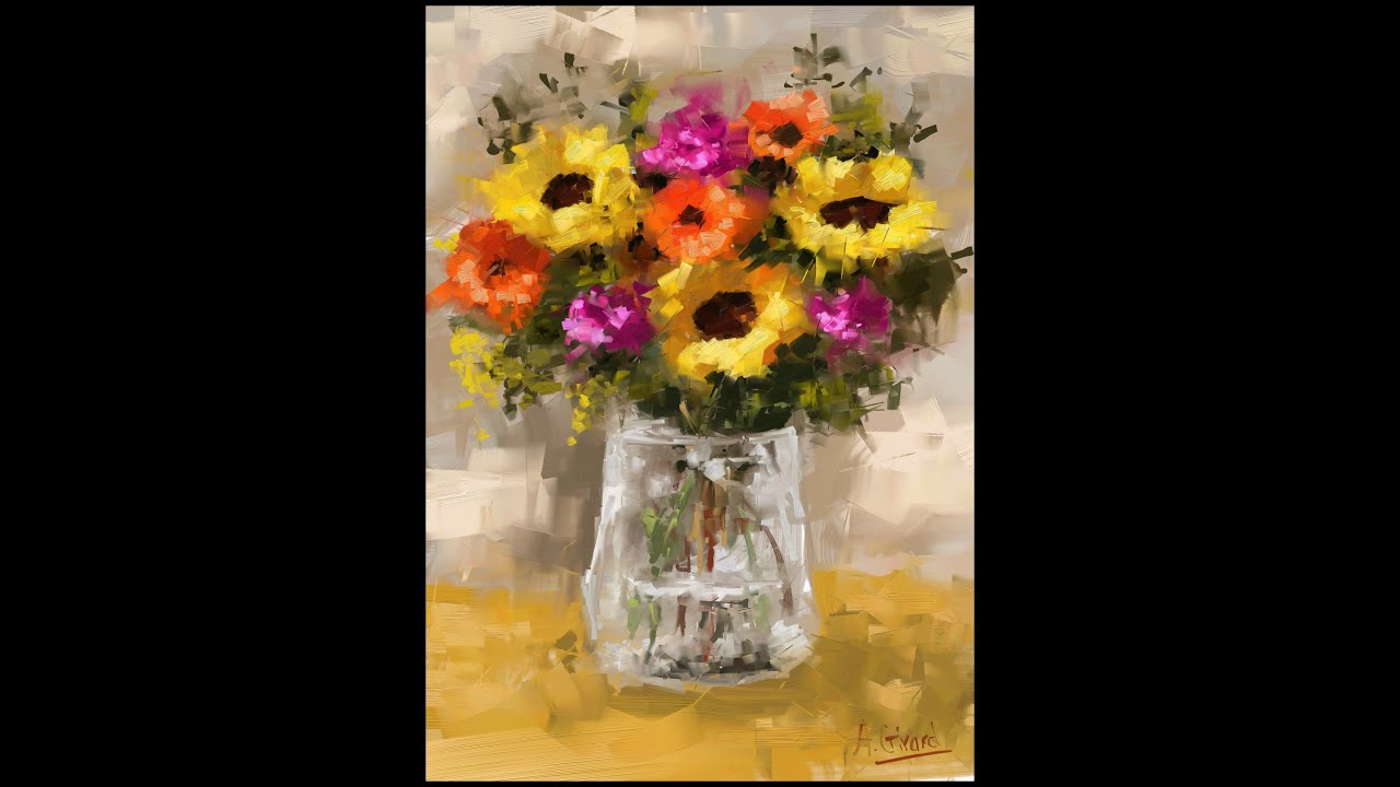 Digital Painting in Artrage: Flower vase - YouTube