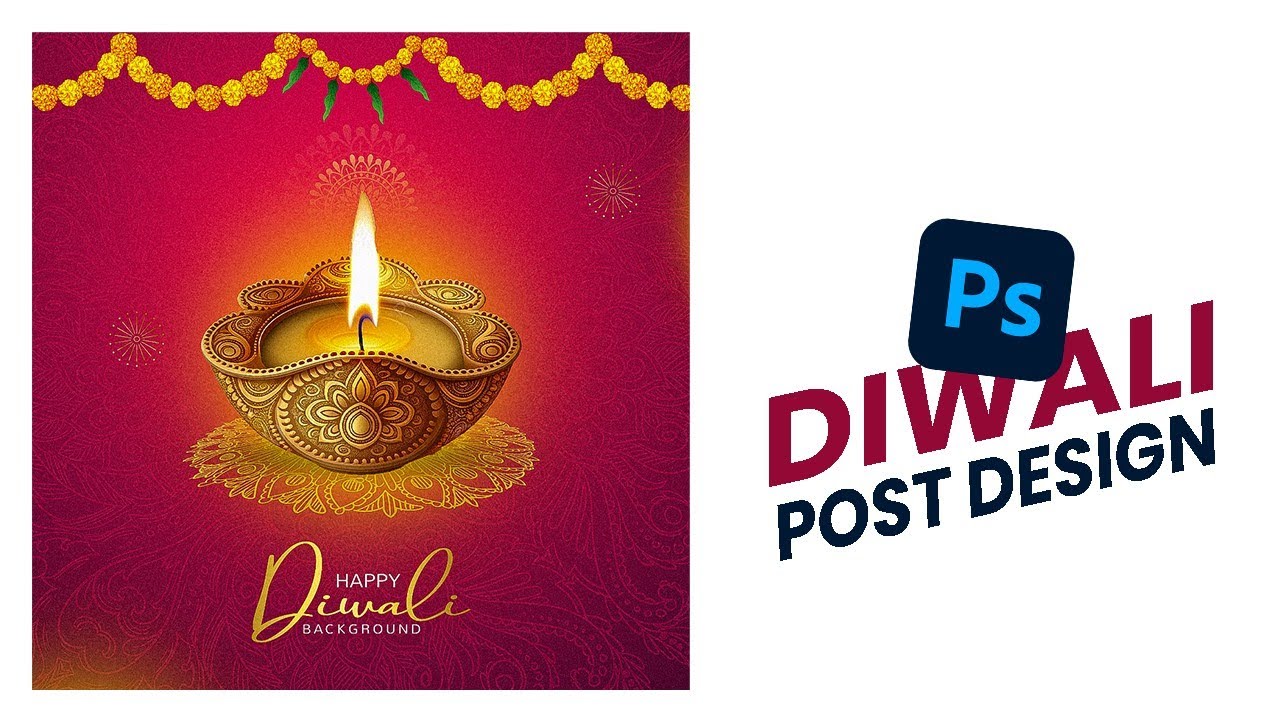 Diwali Post Design In Photoshop For Social Media | Diwali Post Design ...