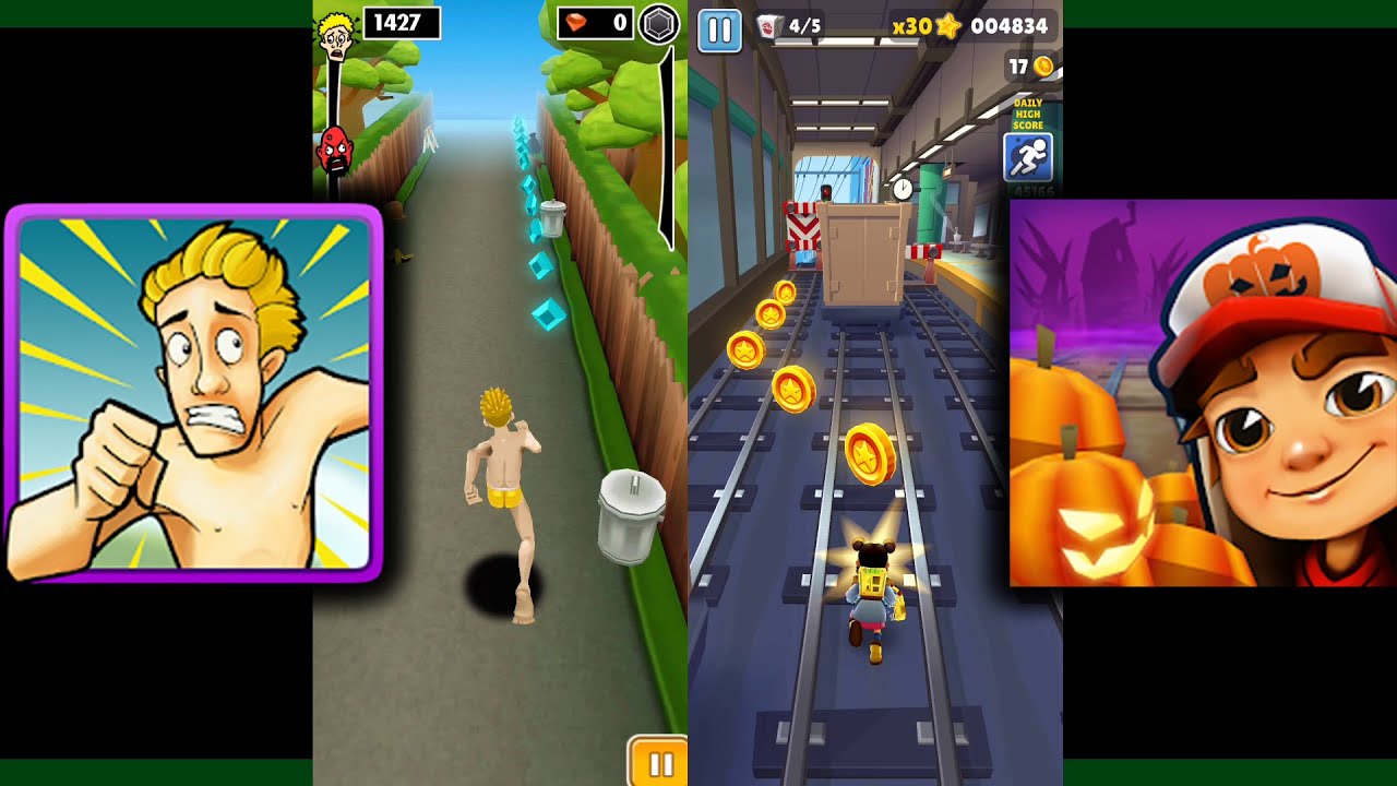 Streaker Run Vs Subway Surfers Endless Run - YouTube