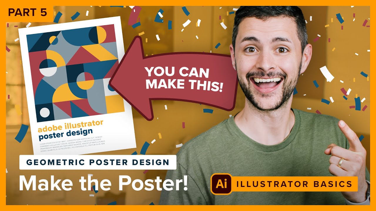 Create a Geometric Poster | Adobe Illustrator Tutorial for Beginners ...