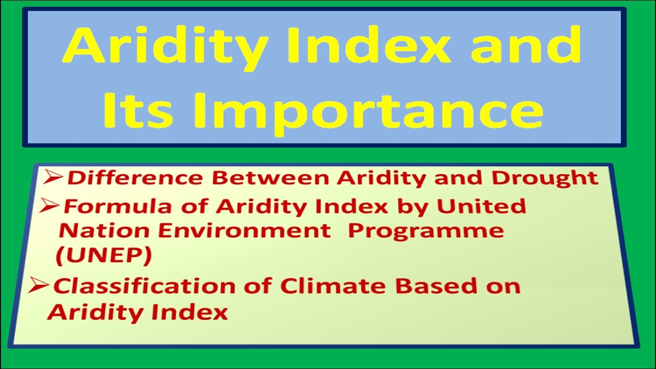 Aridity Index and Its Importance - YouTube
