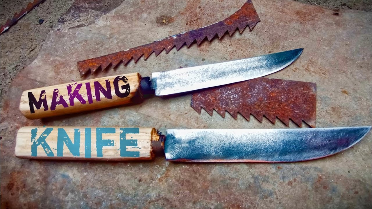 Making a Sharp Knife from A Rusty SAW Blade - YouTube