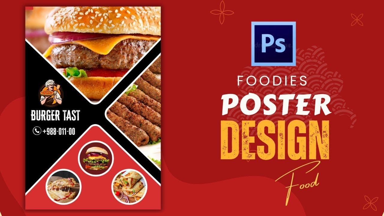 Create Simple banner Design in Photoshop | Design Fast Food Poster in ...