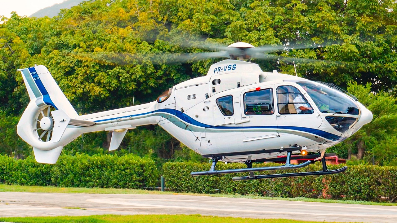 VIP Helicopters ACTION! Airbus H155 Dauphin & H145 D3 & H135 | Bell 429 ...