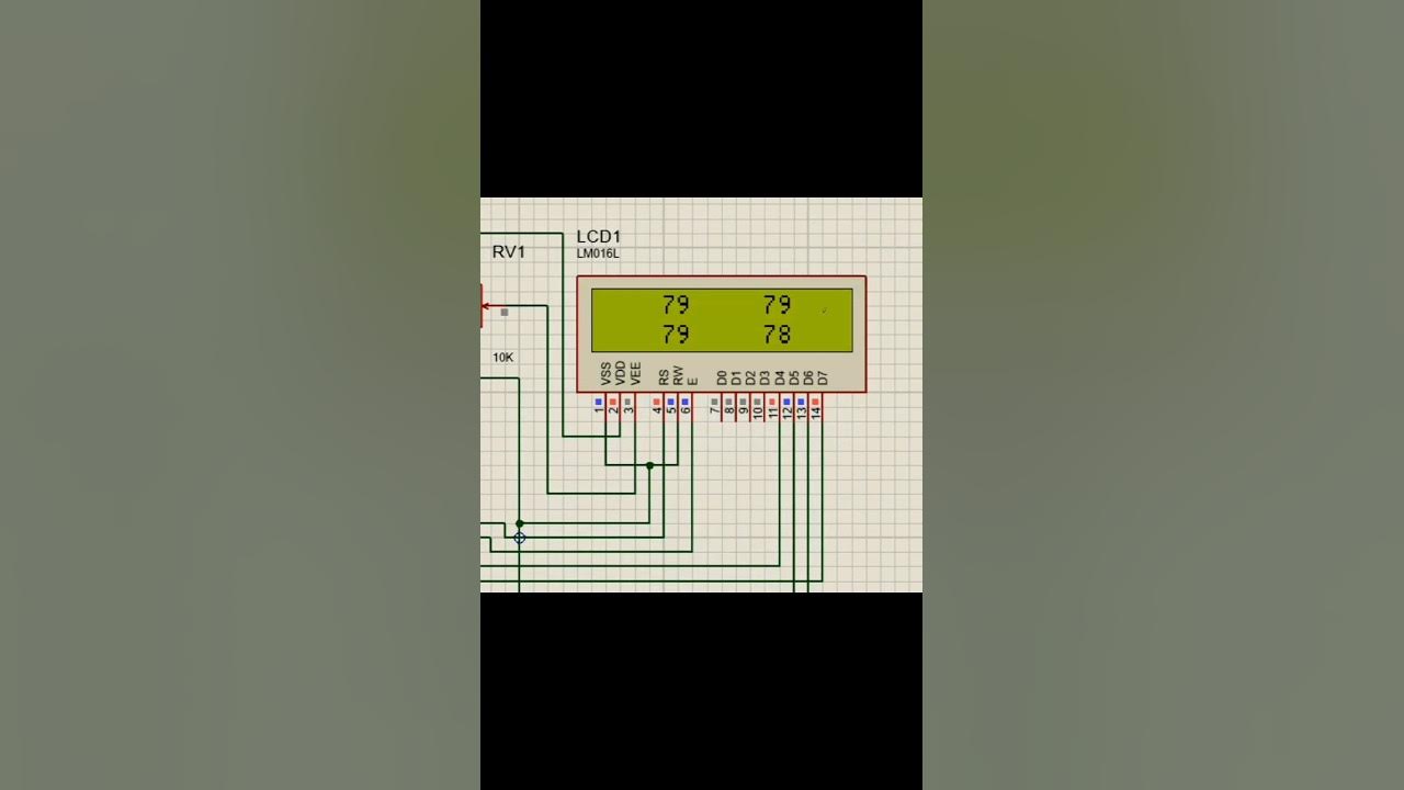 Four Counters On A Single 16x2 Lm016 Lcd Proteus Simulation Youtube
