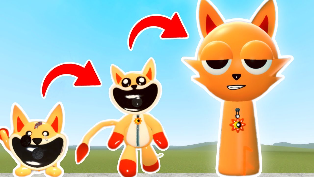 EVOLUTION OF NEW SPRUNKI CATFEINE FROWNING SMILING CRITTERS POPPY ...