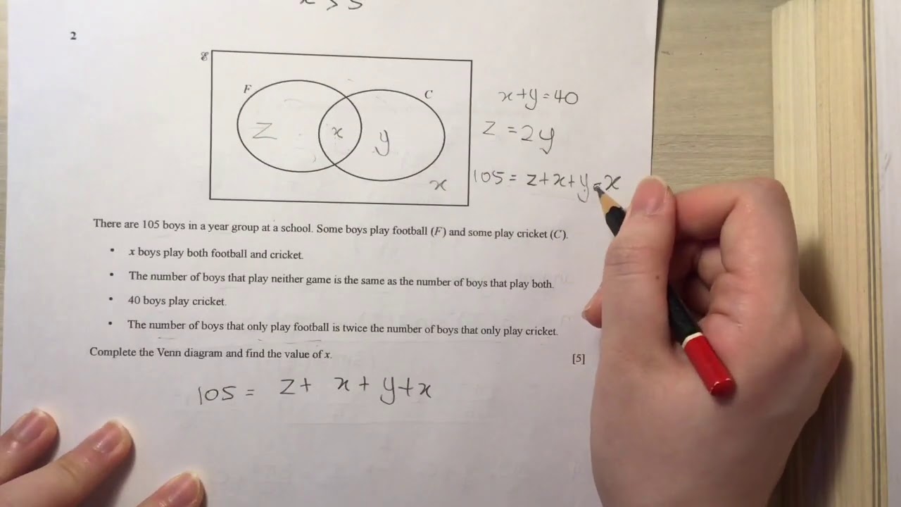 IGCSE Add Math past year paper(0606/22/O/N/18) Q1~3, Venn Diagram ...