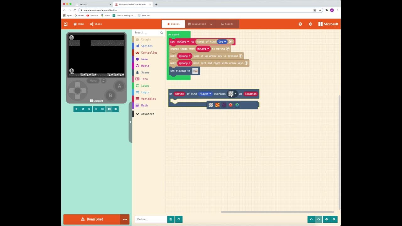 MakeCode Arcade for Beginners - Obstacle Course - YouTube