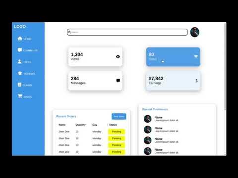 Dashboard HTML + CSS - YouTube