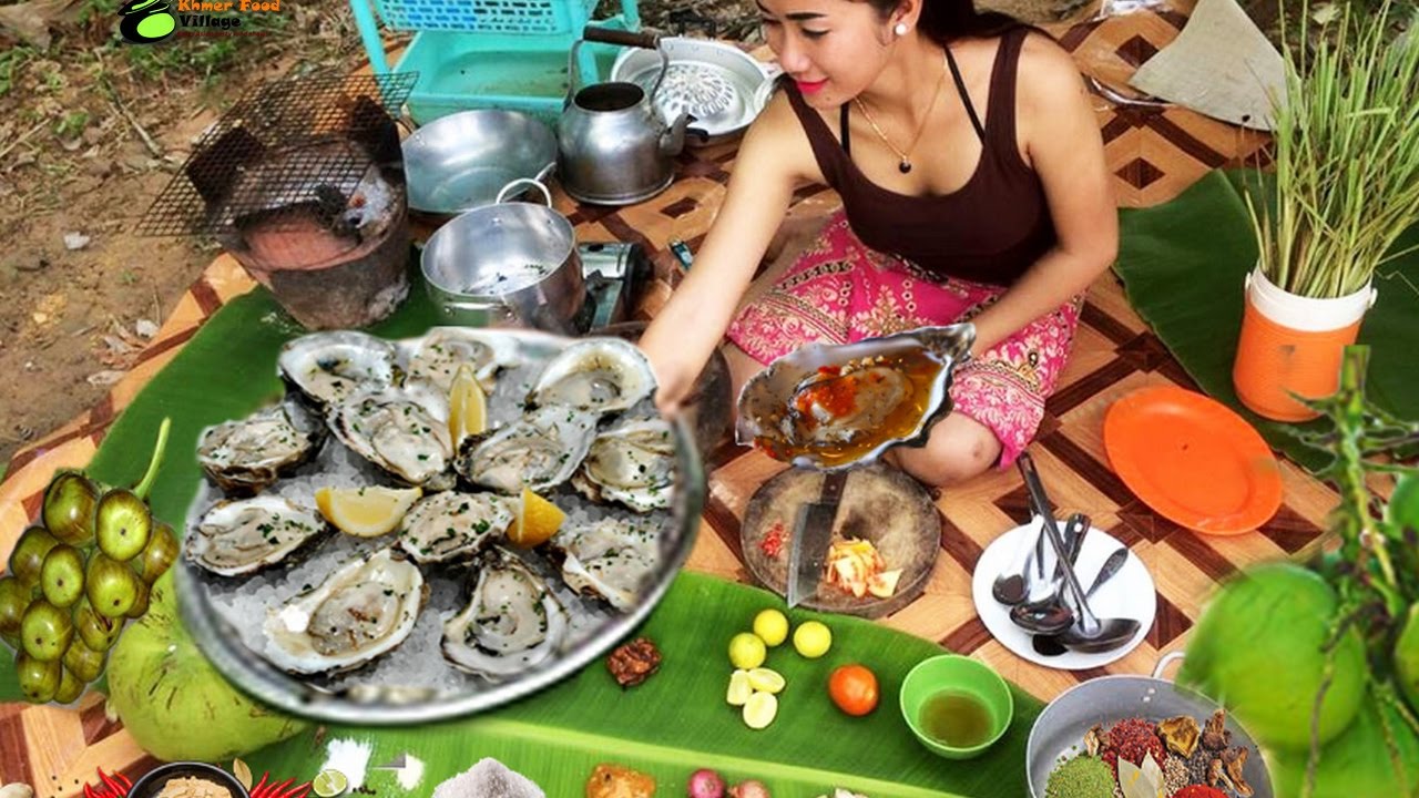 Beautiful Girl Cooking Shell Salad with Coconut | Village Food Factory ...