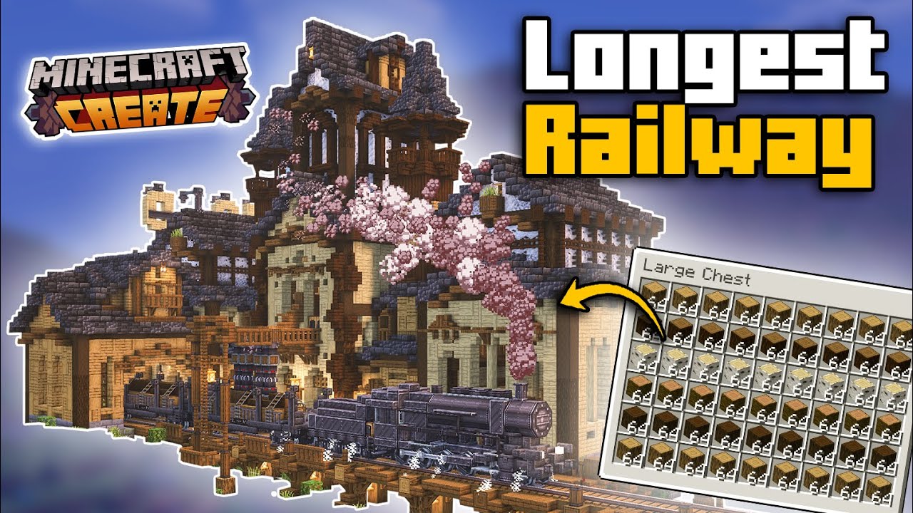 My FIRST Railway in Create Minecraft - Lumberyard Project - YouTube