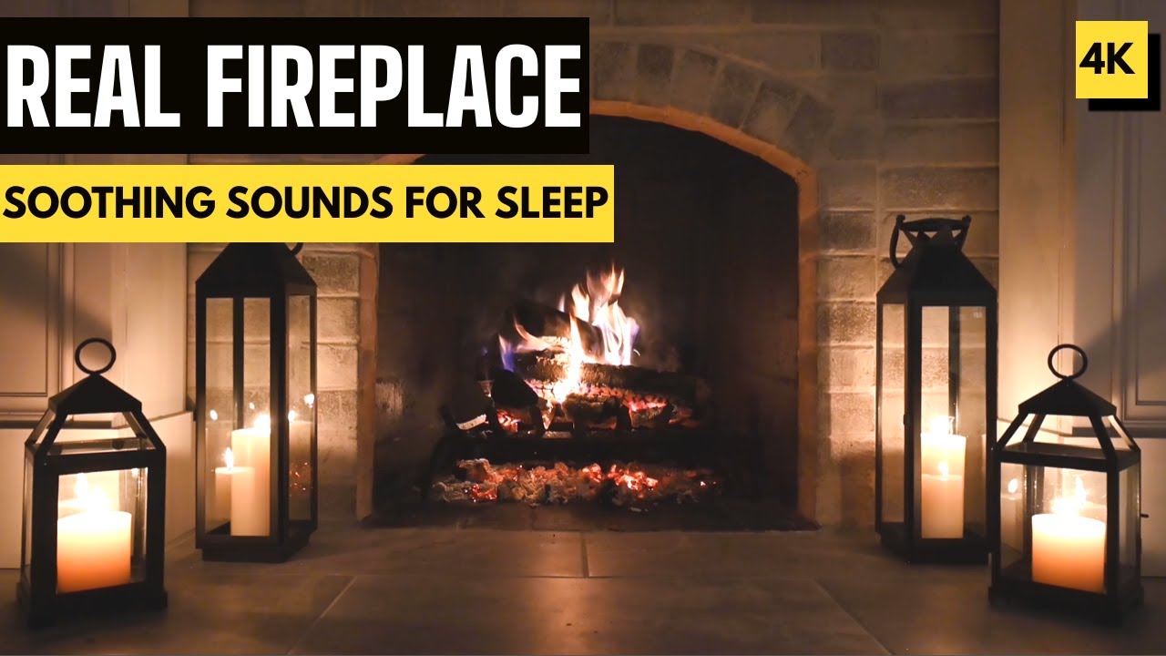 4K Fireplace with Real Burning Fire | Cosy Relaxing Fire Ambience for ...