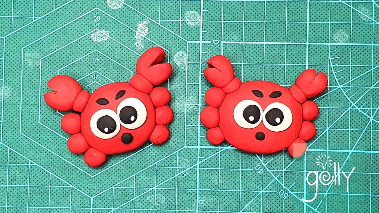 Crab Clay Modelling Red | Carb Clay Art Carb Clay Tutorial How To Make ...
