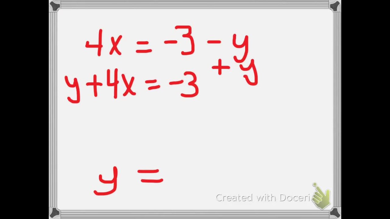 solving for y by itself - YouTube
