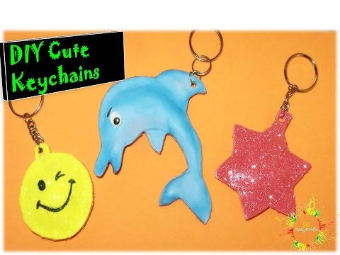 DIY Keychains - pom pom play keychains - Foamsheet craft - YouTube
