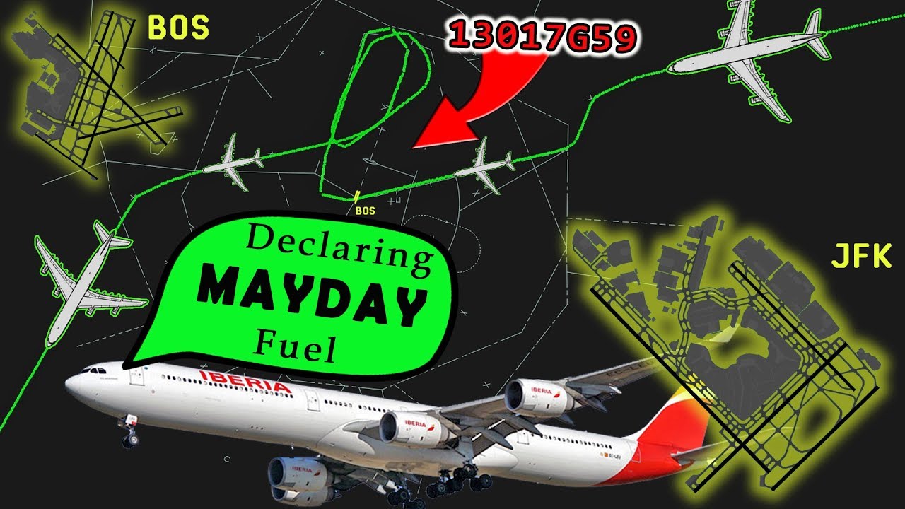 Iberia A340 declares MAYDAY FUEL and diverts to JFK | EXTREME WEATHER ...