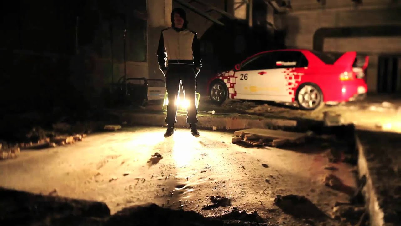 Lancer EVO, snow GYMKHANA Marcin "Radzio" Radecki | radzioflatout - YouTube