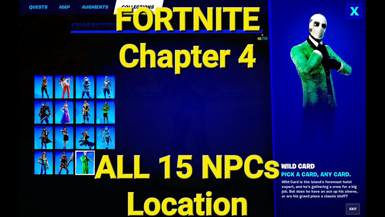 FORTNITE ALL 15 NPCs Locations Chapter 4 Season 1 Complete Collection ...