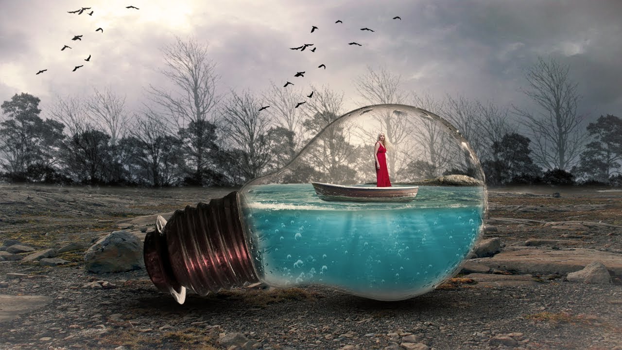 Boat inside bulb photo manipulation | photoshop tutorial cs6/cc - YouTube