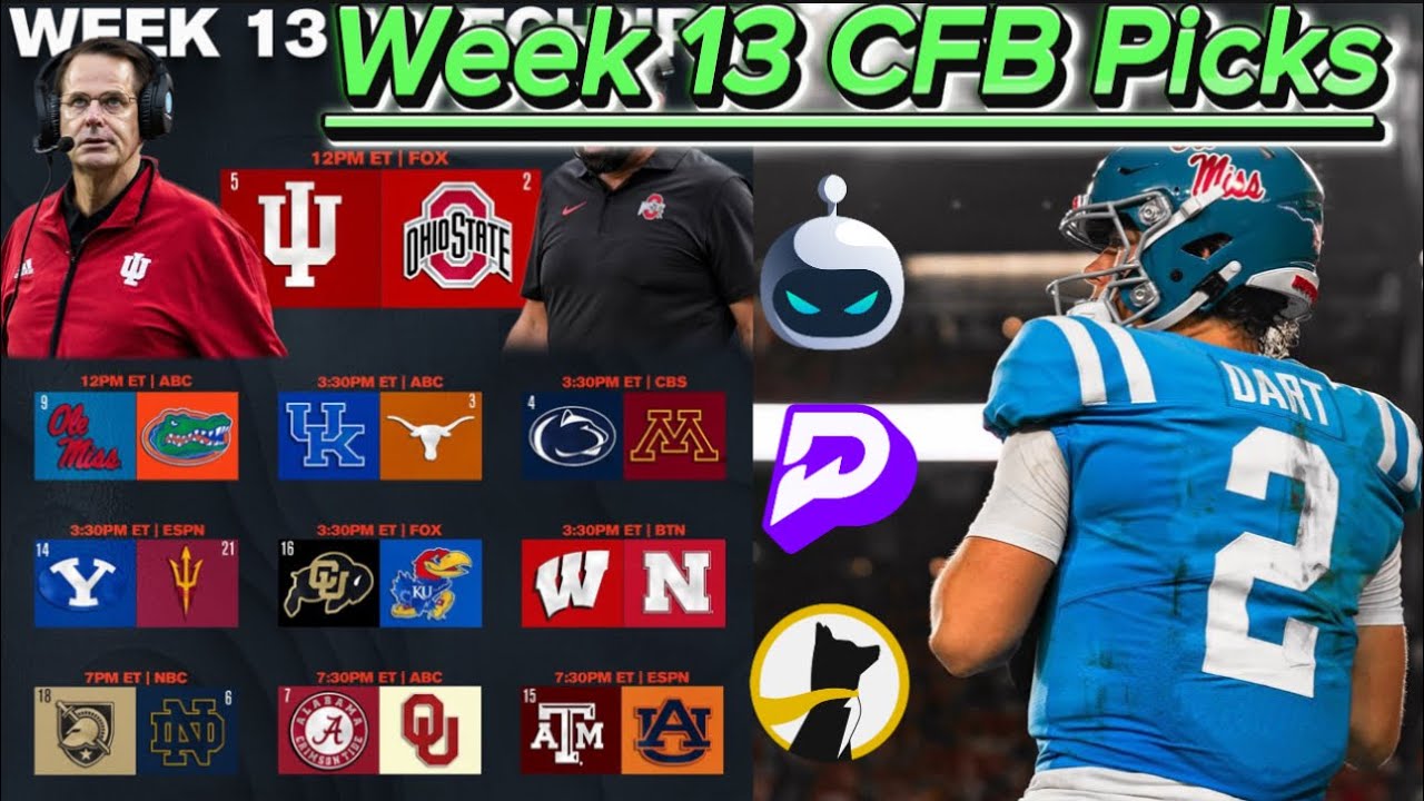 Picks for Top College Football Week 13 Games [Week 13 Predictions ...