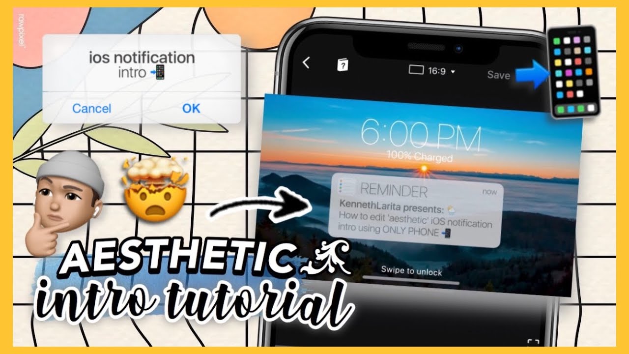 how to edit aesthetic iOS notification intro using ONLY PHONE 🔥 - YouTube