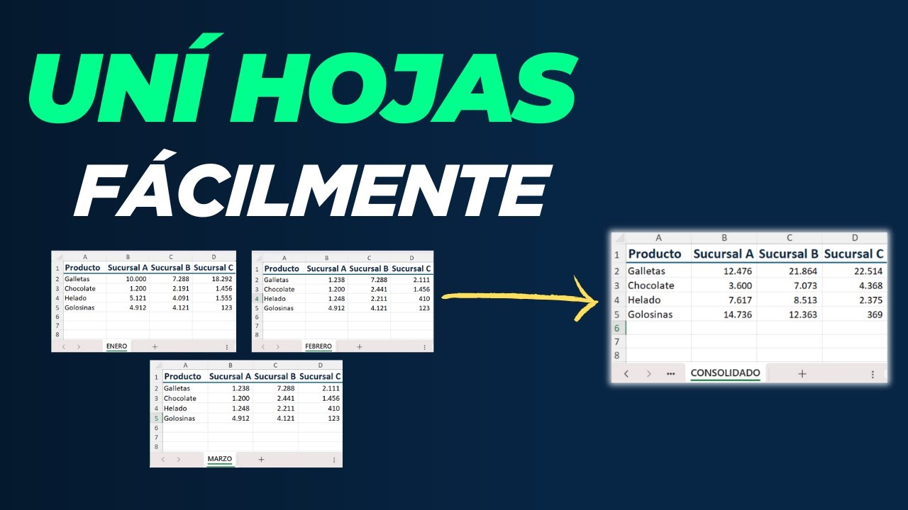 Cómo consolidar datos de varias hojas (o archivos) en Excel [Fácil ...