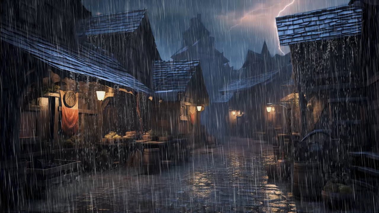 The Best Way To Sleep Instantly With Sound of Rain in Medieval Village ...