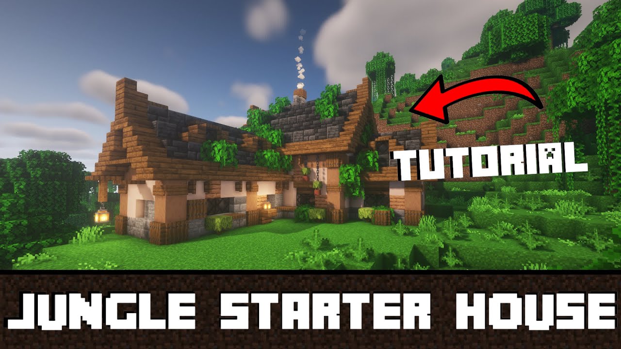 MINECRAFT: JUNGLE STARTER HOUSE TUTORIAL - YouTube