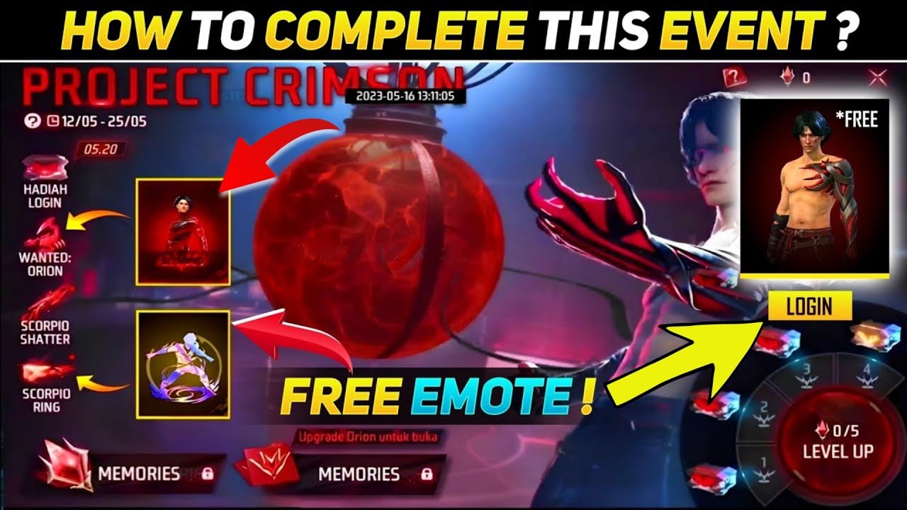 How To Complete Project Crimson New Event Rewards In Free Fire FF Max ...