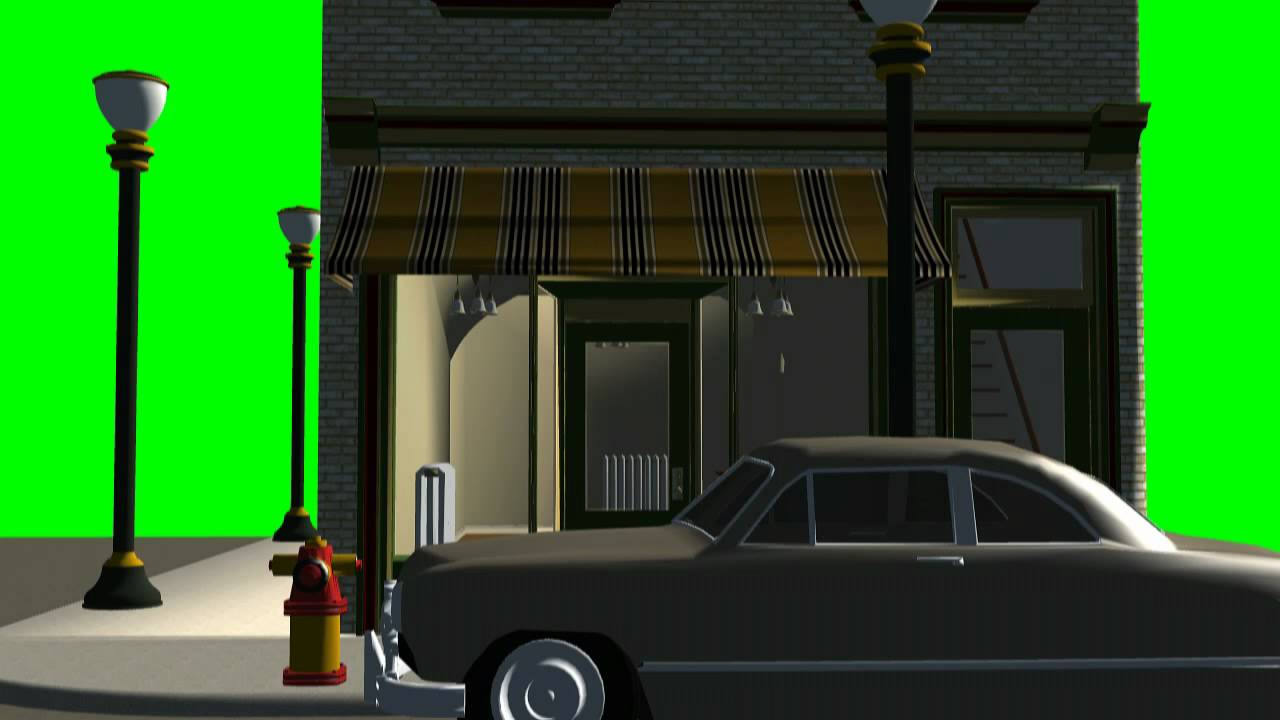green screen - vintage Downtown Building different views - free use ...
