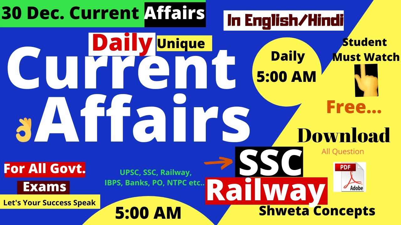 30 Dec Current Affairs 2020 Daily Current Affairs 17 Current Affairs In English Hindi 30-dec-current-affairs-2020-daily-current-affairs-17-current-affairs-in-english-hindi
