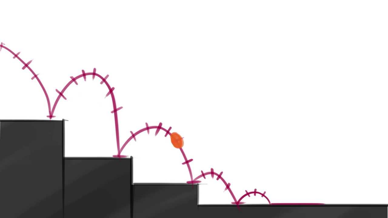 Ball bouncing down stairs - YouTube