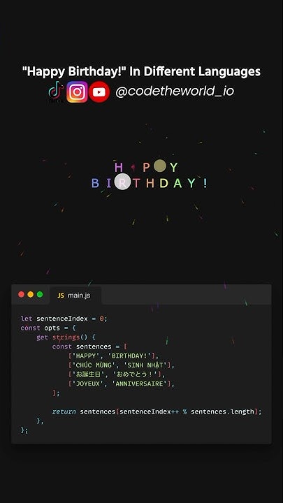 “Happy Birthday” In Difference Languages #programming #coding # ...
