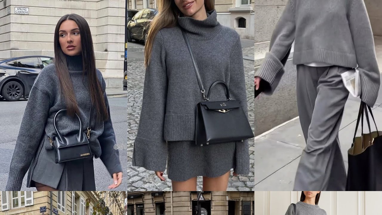 GREY COLOR OUTFIT IDEAS 💡 ️#fashion #winterfashion #style #greyfashion# ...