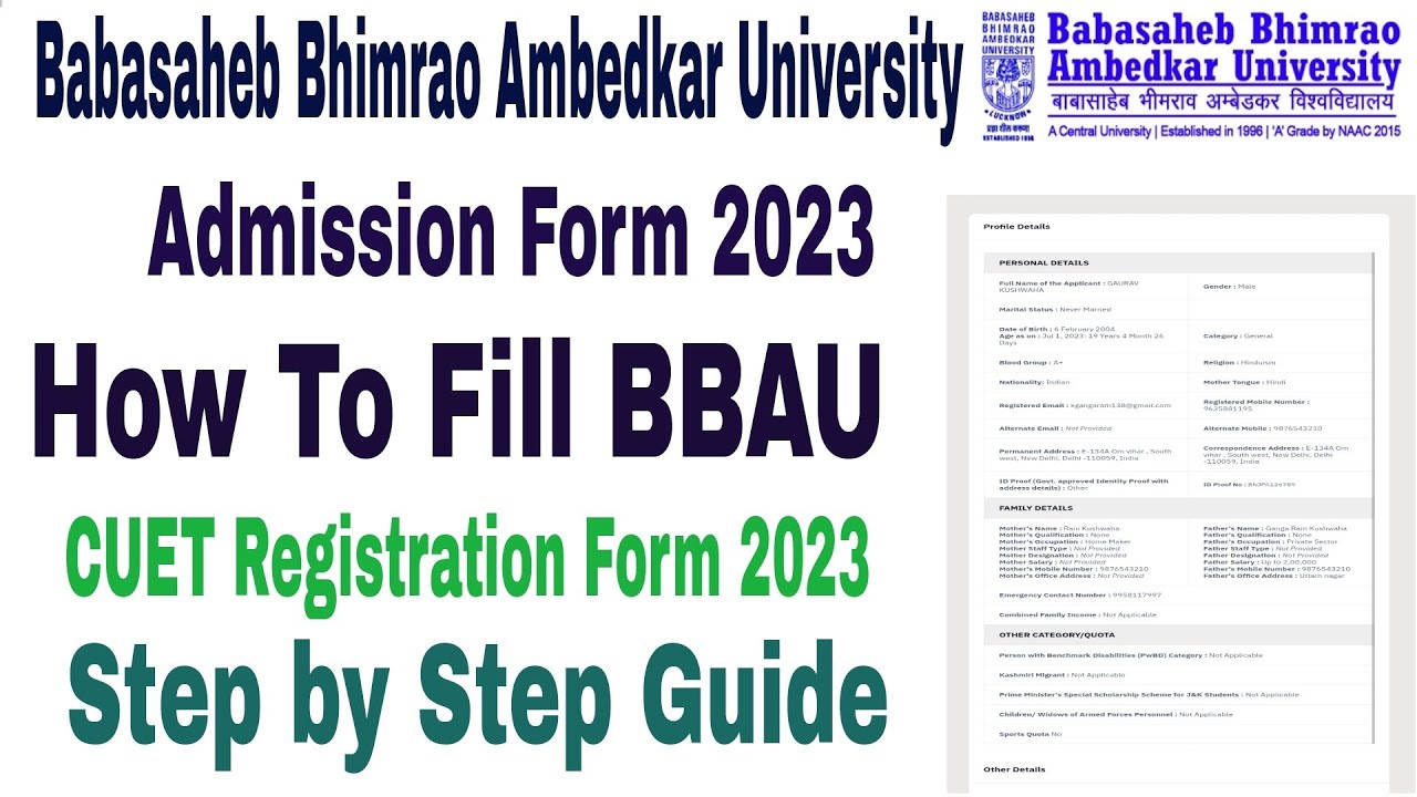 How to fill Babasaheb Bhimrao Ambedkar University CUET Admission form ...