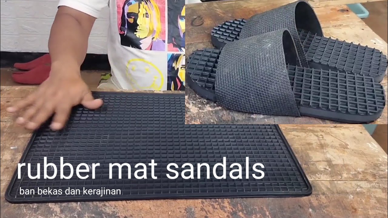 rubber mat sandals - YouTube