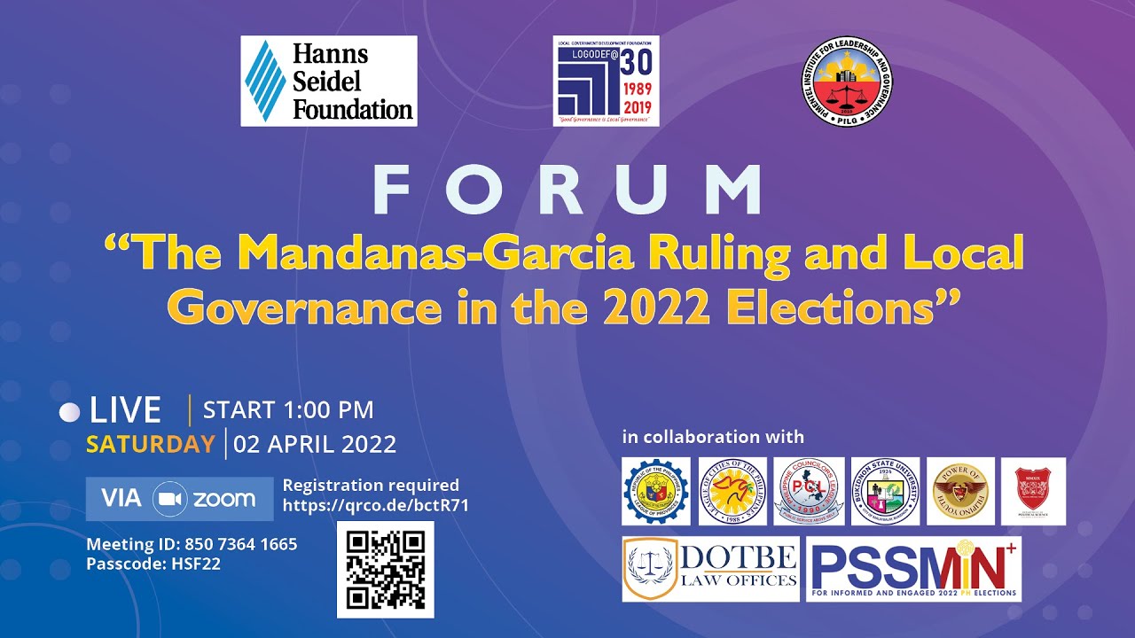 Forum on The Mandanas-Garcia Ruling and Local Governance in the 2022 ...