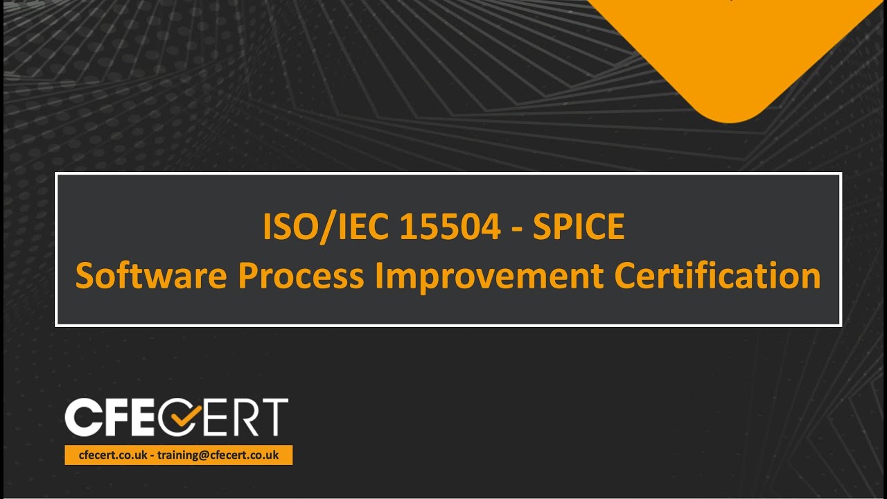 ISO/IEC 15504 - SPICE Software Process Improvement Certification - YouTube