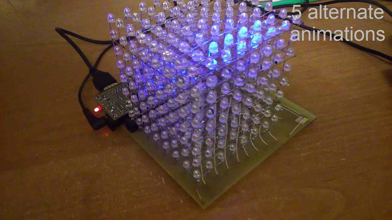 LED сube snake game and spectrum analiser - YouTube