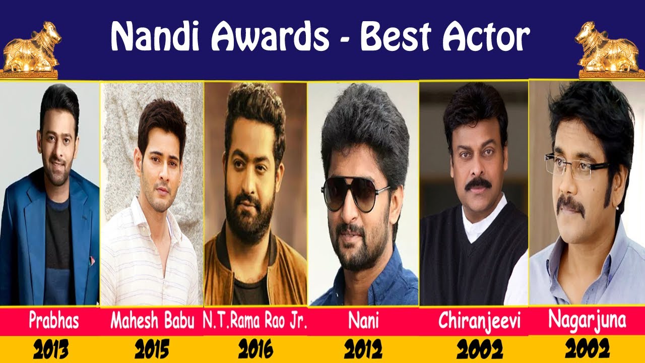 Nandi Awards - Best Actor | Mahesh Babu | Prabhas | Nani | Chiranjeevi ...