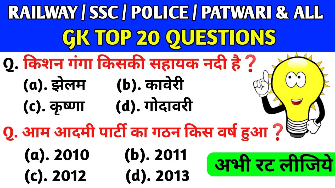 GK Most Important Questions For 2022 / GK Most Important Question ...