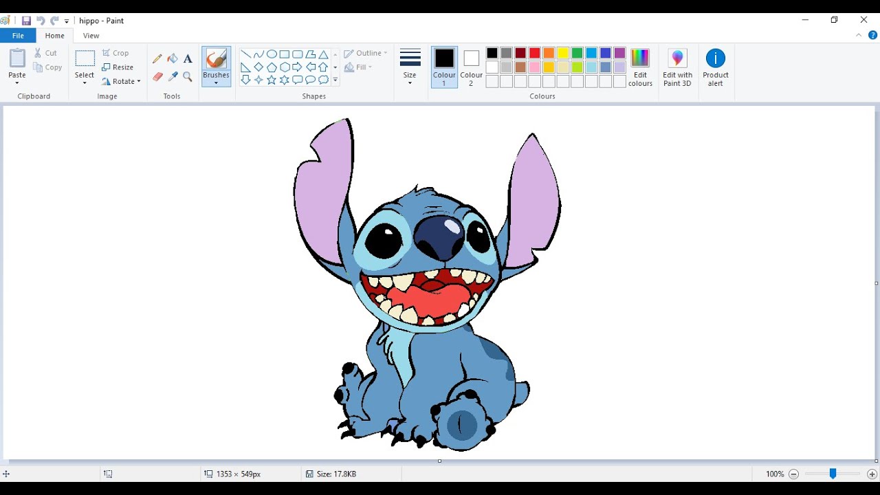 cartoon painting with ms paint | painting | ms paint | sunil arts - YouTube