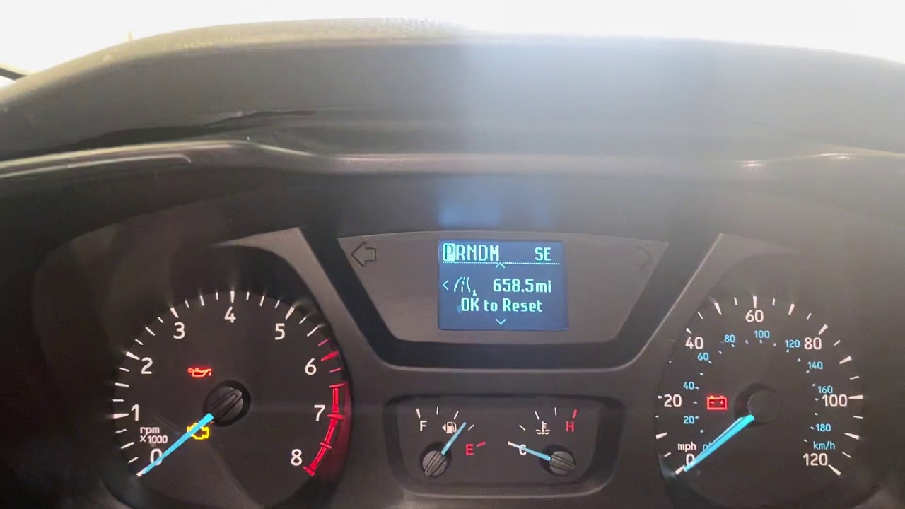 How to do oil light reset on 2015-2016 Ford transit - YouTube