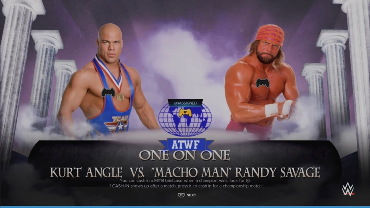Kurt Angle Vs Randy Savage A Block Round 1 WWE 2K24 - YouTube