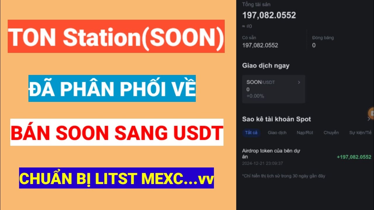 TON STATION (SOON) ĐÃ PHÂN PHỐI VỀ, CHUẨN BỊ LIST SÀN, CÁCH SWAP SOON ...