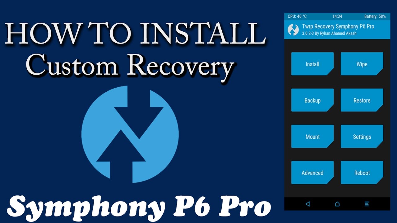 How To Install Custom Recovery(TWRP) in Symphony P6 Pro - Bangla - YouTube