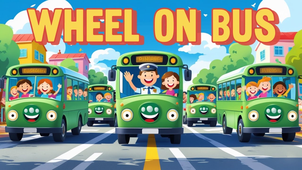 "5 Green Buses baby song | Fun Kids Song | Nursery Rhymes for Children ...